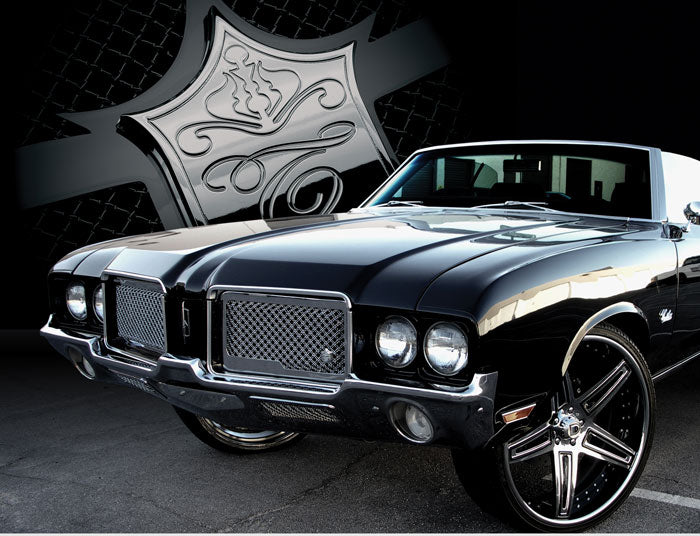 1970-1972 Olds Cutlass Chrome Grill Dual Weave Mesh Tiarra Grille w/ D ...